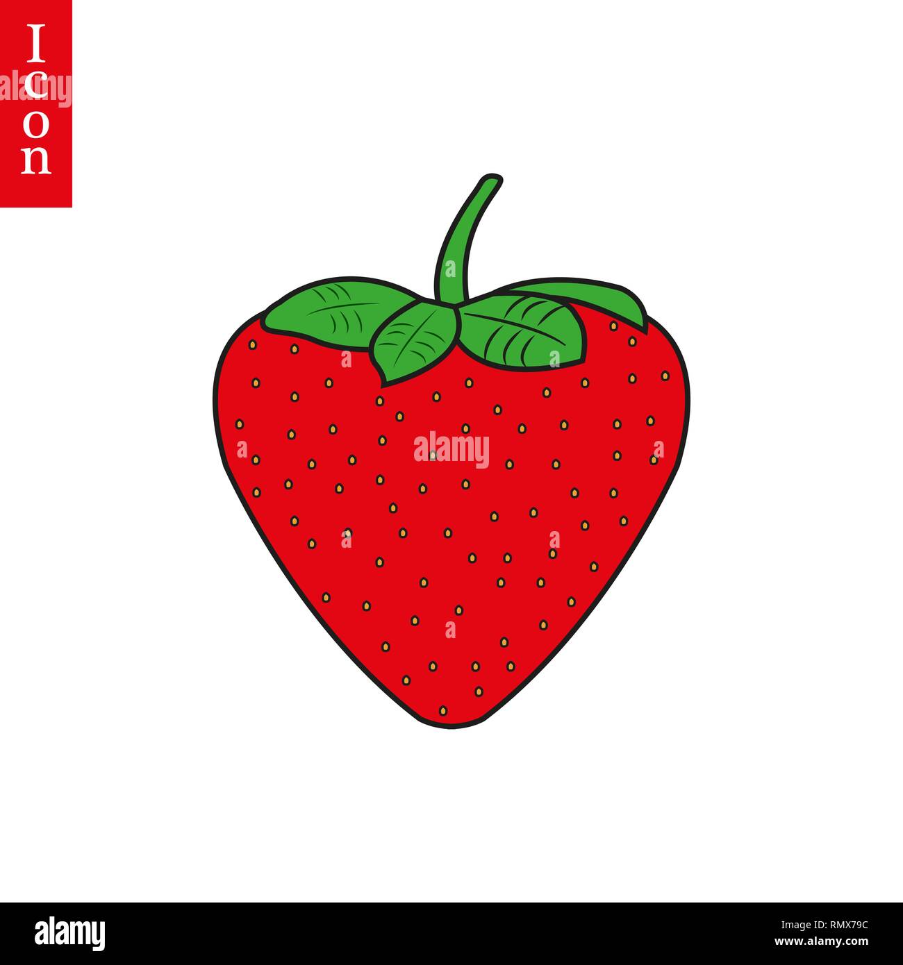 Strawberry icon vector symple flat design Stock Vector Image & Art - Alamy