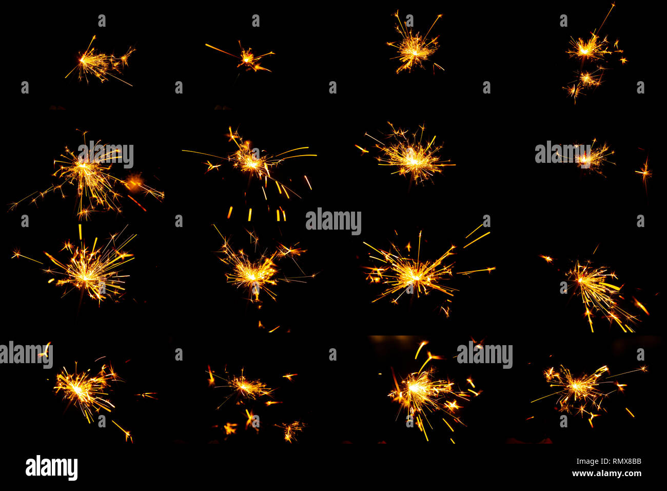 set of fire sparking of firework for effect collection pack 2 Stock ...
