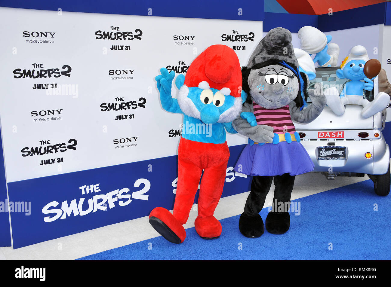 The Smurfs At The Smurfs 2 Premiere At The Westwood Village Theatre In