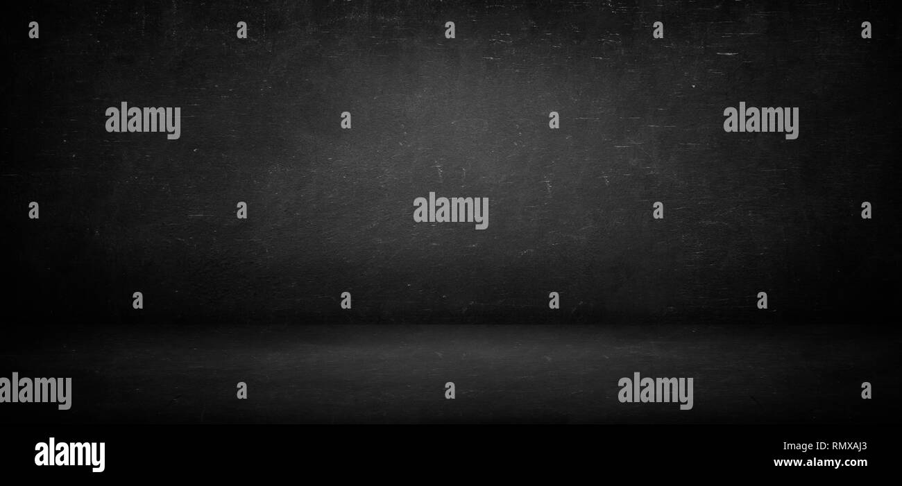 black and chalk board studio texture background Stock Photo - Alamy