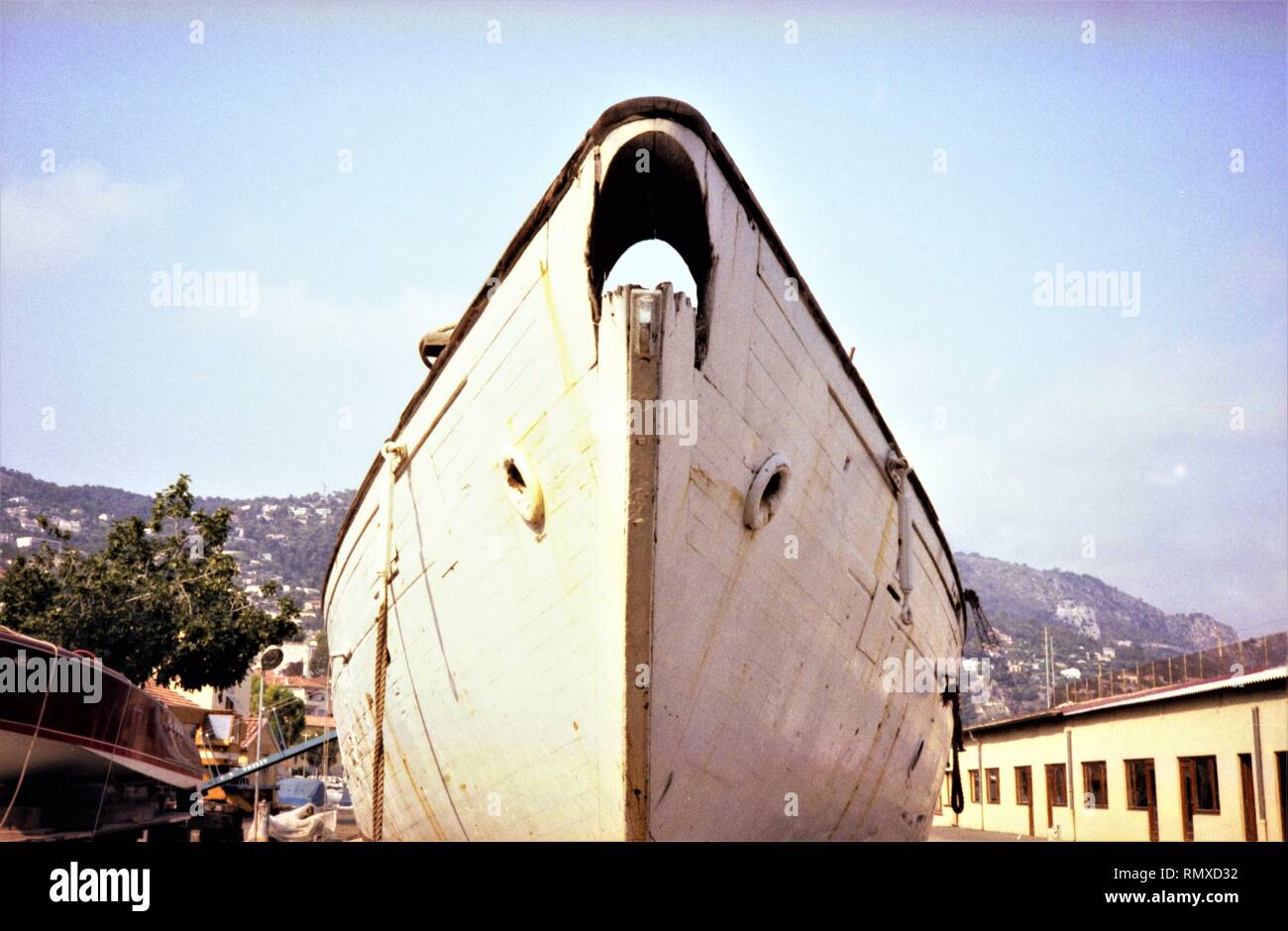 ERROL FLYNN 's former boat ZACA in dry dock in the marina at ...