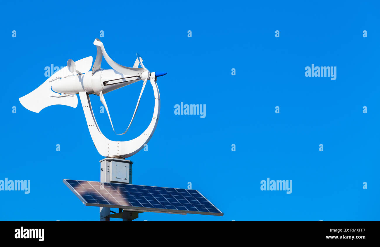 Solar panel small wind turbine hi-res stock photography and images - Alamy