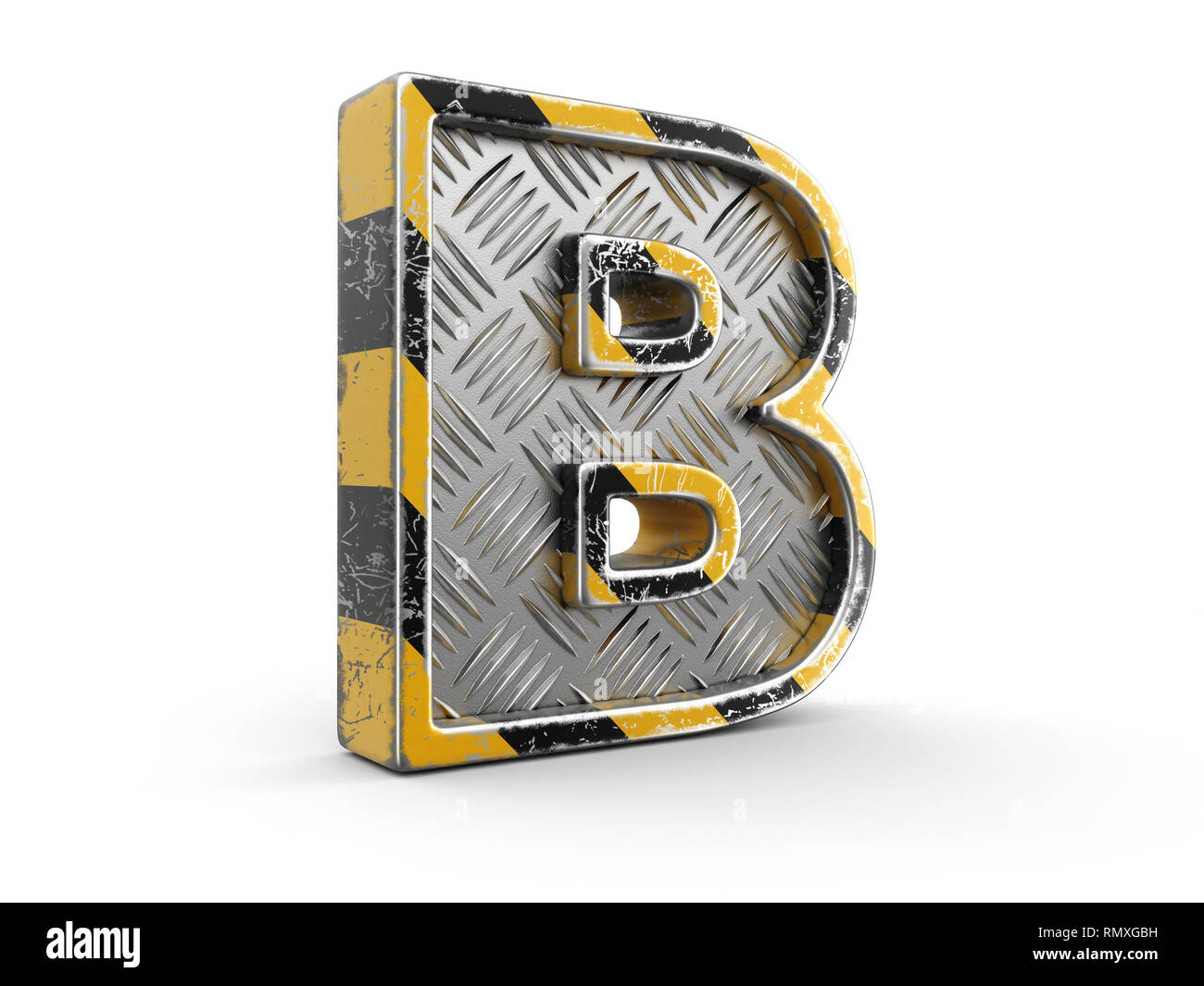 Yellow striped metallic font - letter. Image with clipping path Stock ...