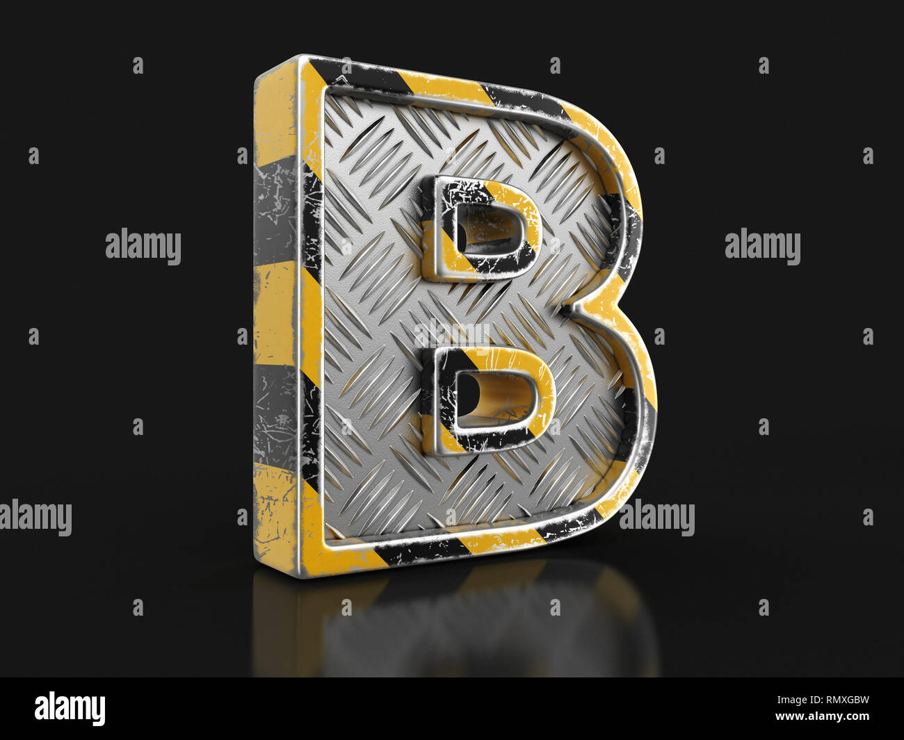 Yellow striped metallic font - letter. Image with clipping path Stock ...