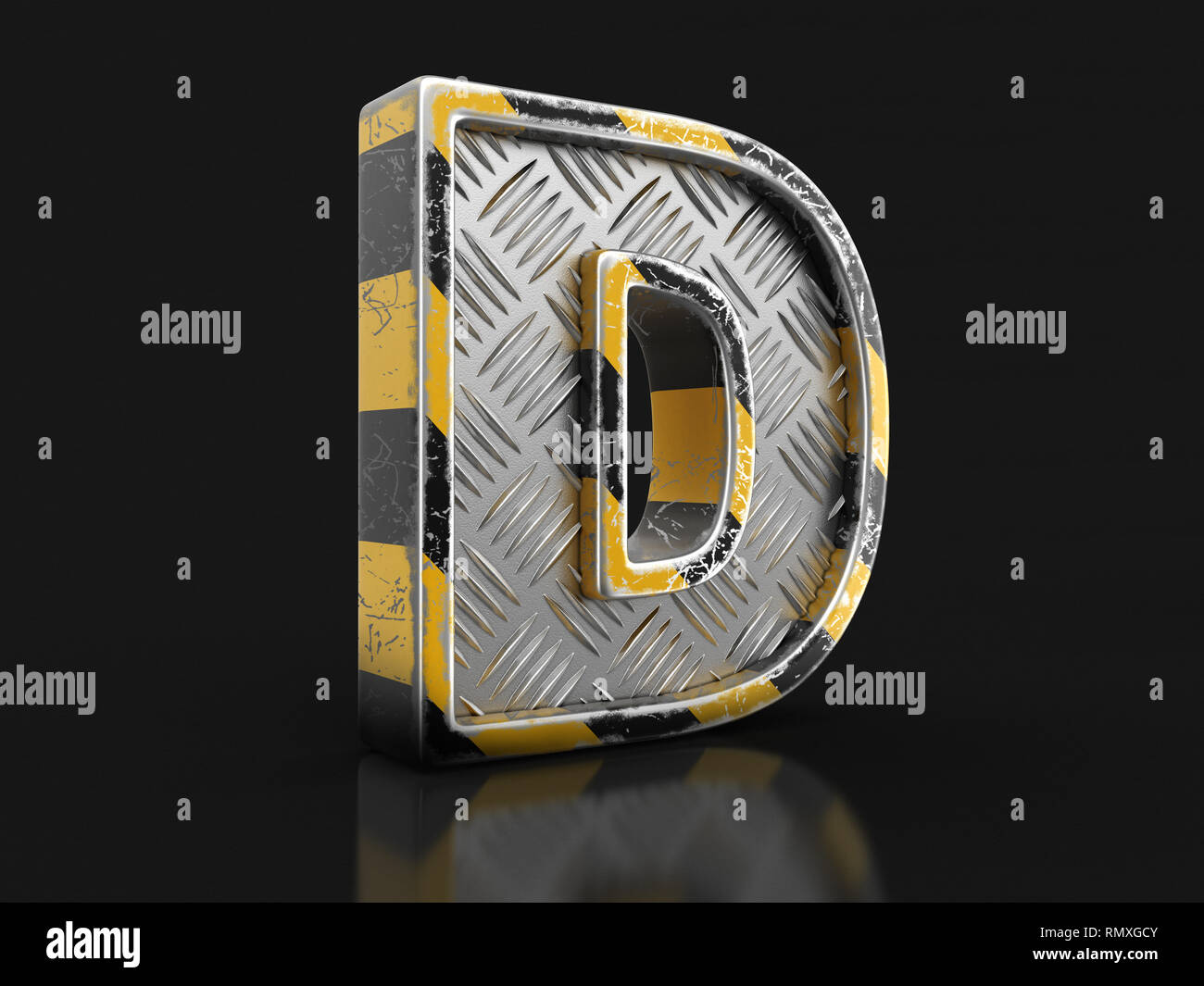 Yellow striped metallic font - letter. Image with clipping path Stock ...