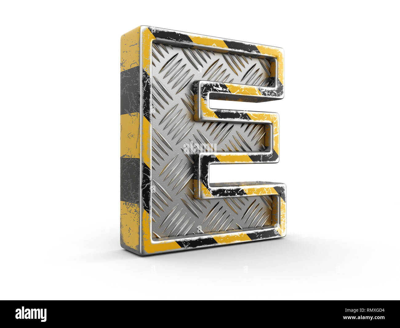 Yellow striped metallic font - letter. Image with clipping path Stock ...