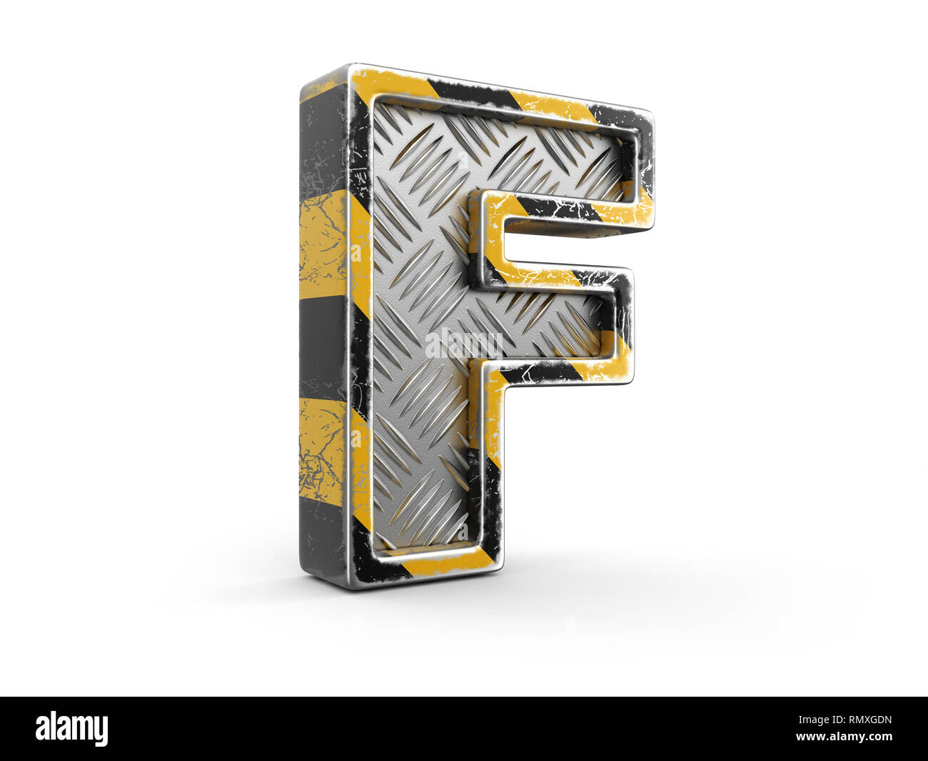 Yellow striped metallic font - letter. Image with clipping path Stock ...