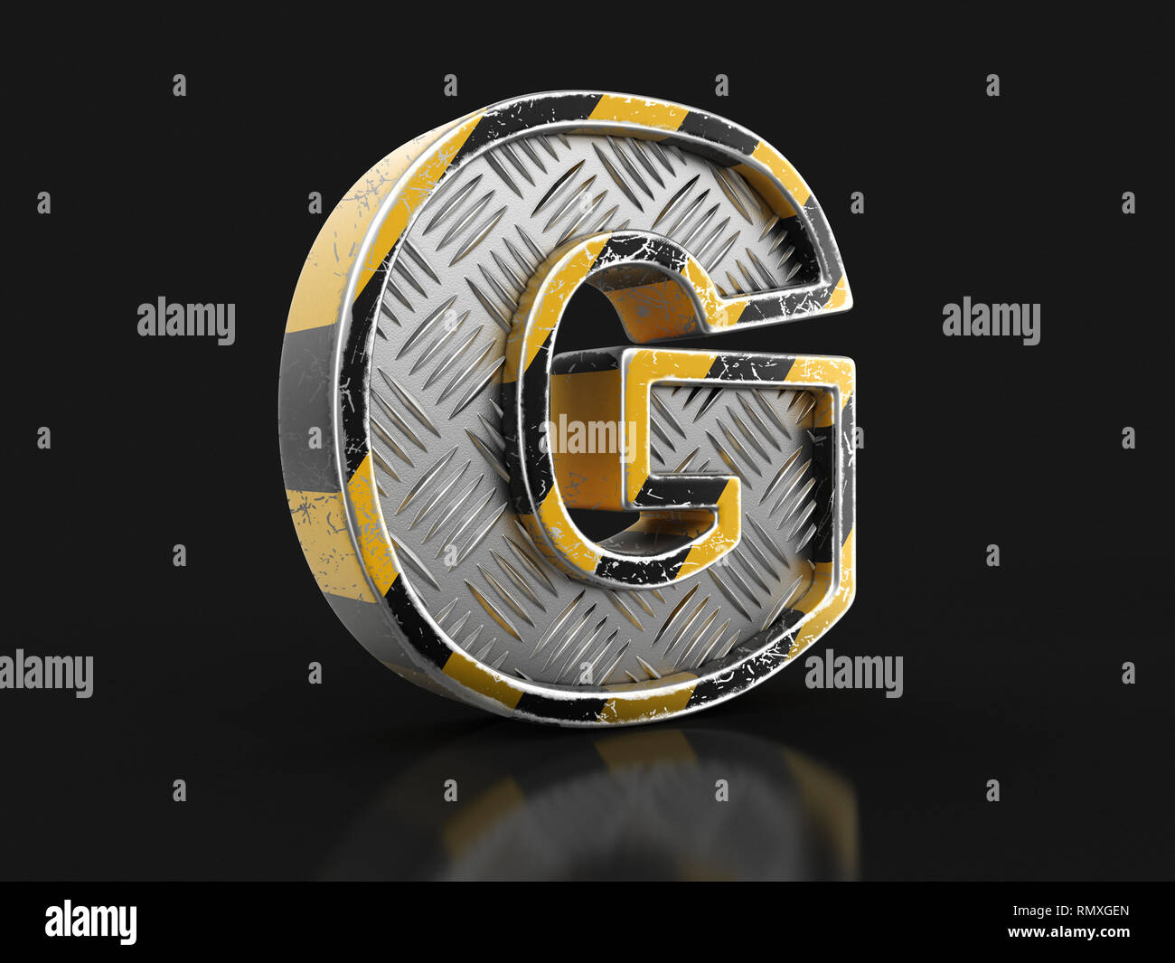 Yellow striped metallic font - letter. Image with clipping path Stock ...