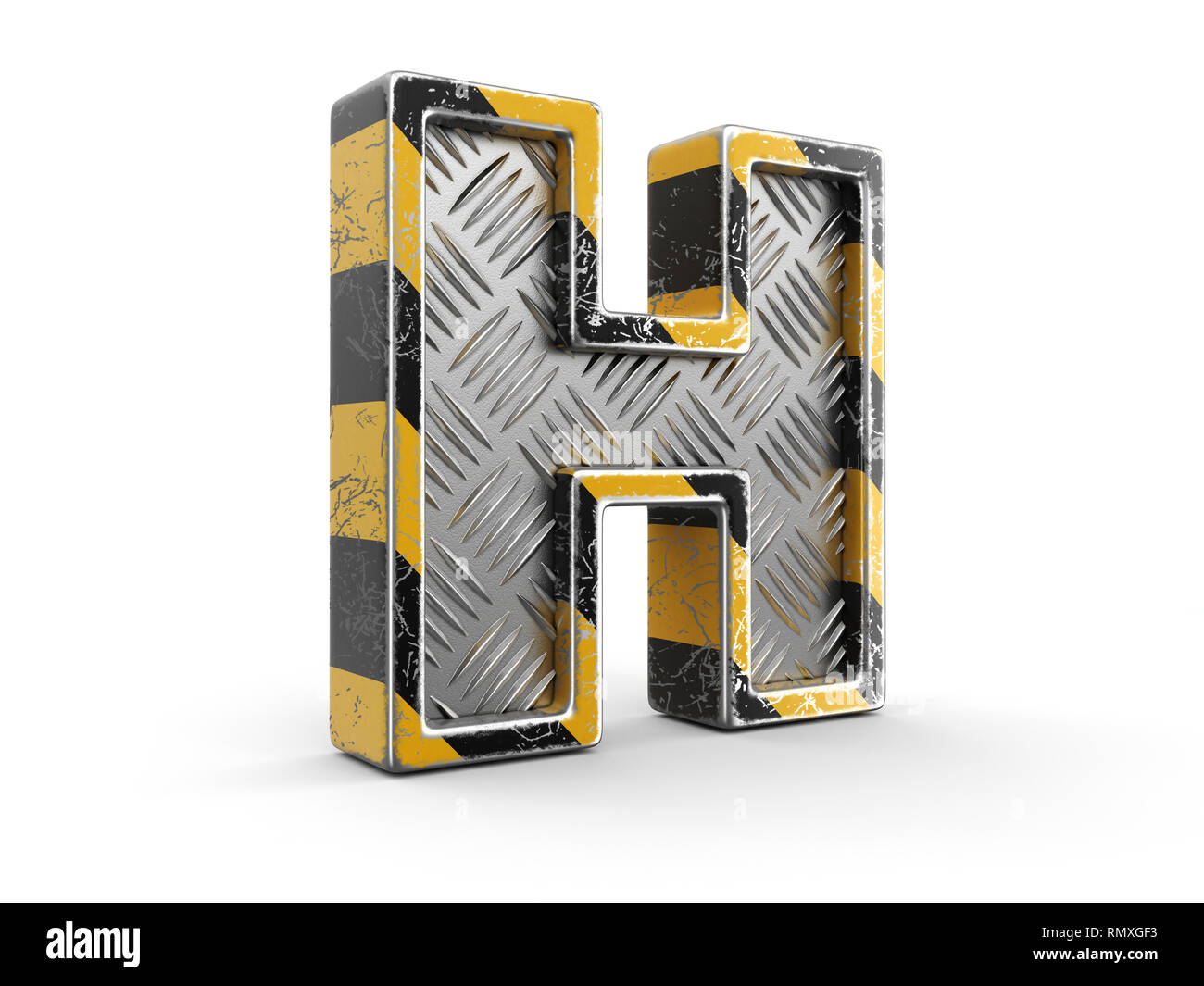 Yellow striped metallic font - letter. Image with clipping path Stock ...