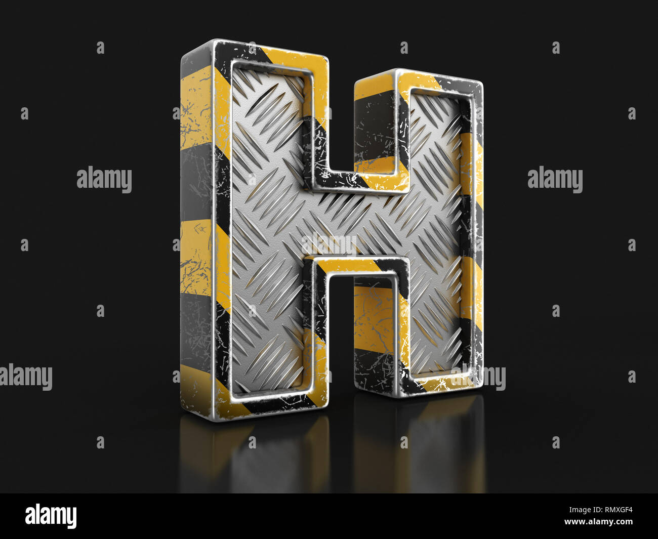 Yellow striped metallic font - letter. Image with clipping path Stock ...