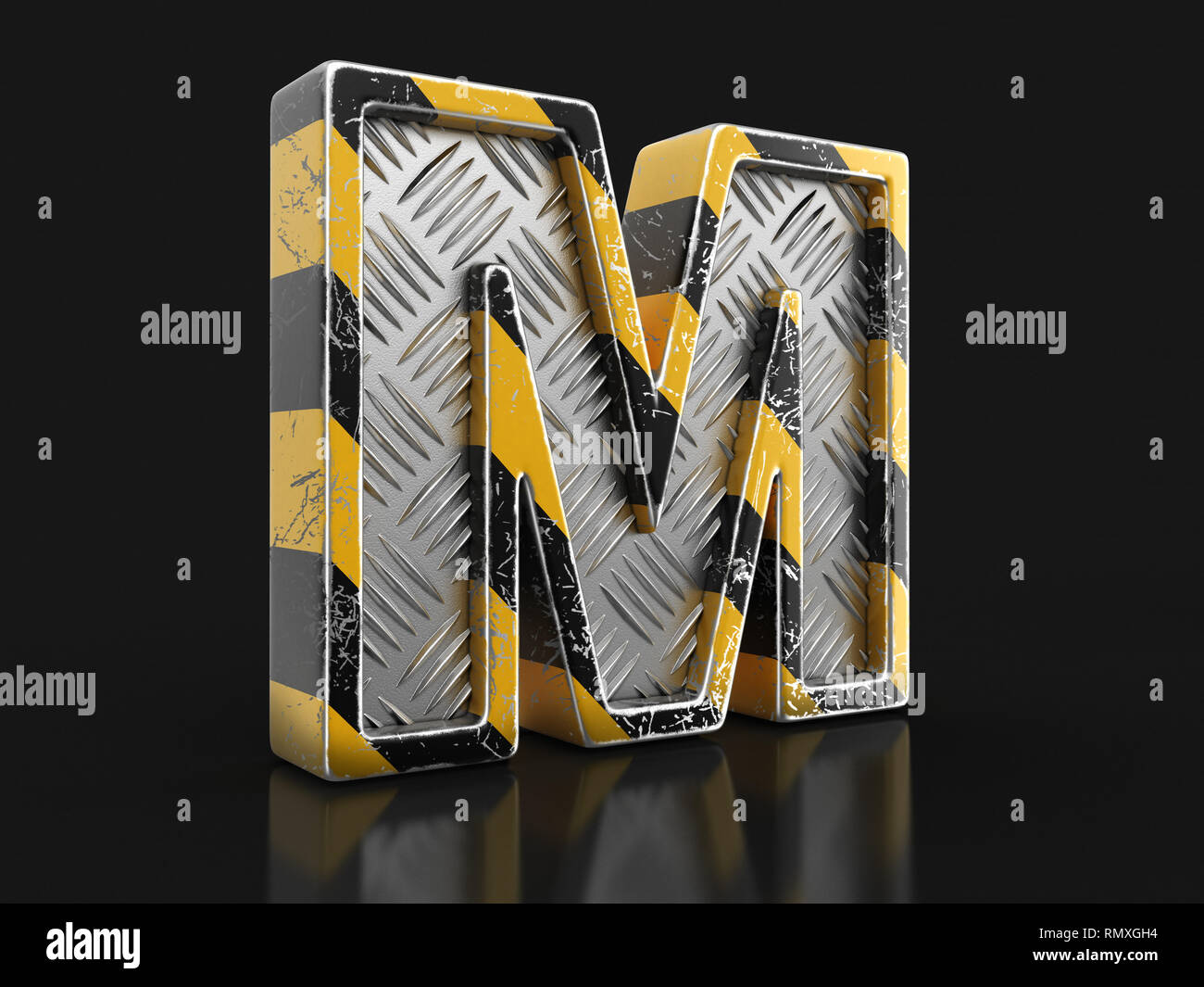 Yellow striped metallic font - letter. Image with clipping path Stock ...