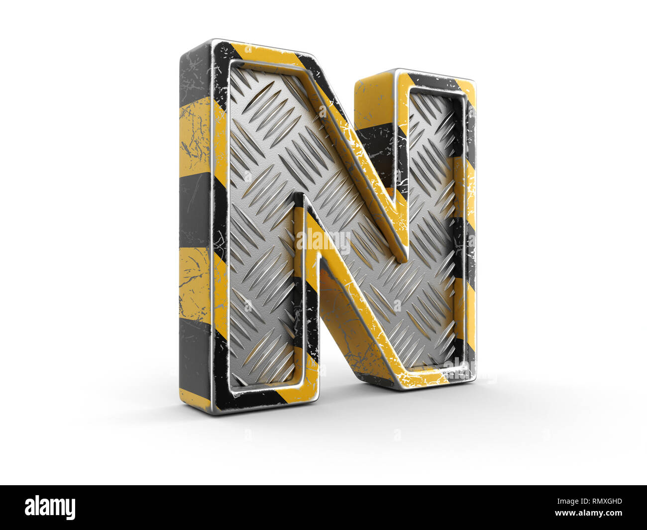Yellow striped metallic font - letter. Image with clipping path Stock ...