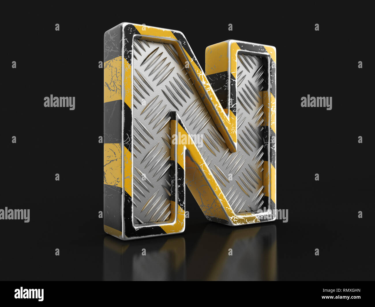 Yellow striped metallic font - letter. Image with clipping path Stock ...