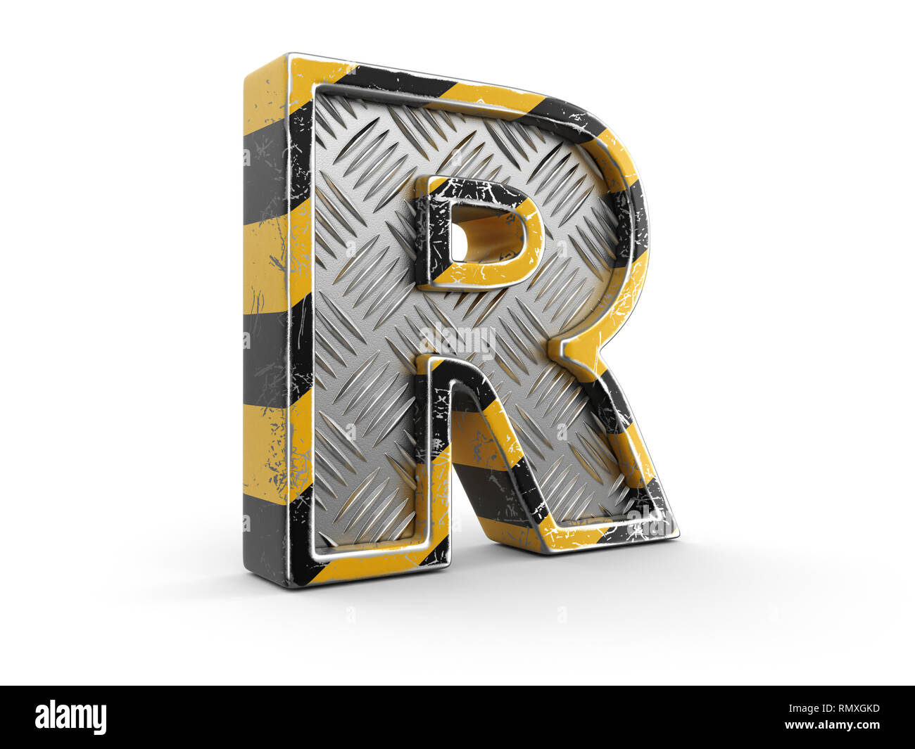 Yellow striped metallic font - letter. Image with clipping path Stock ...