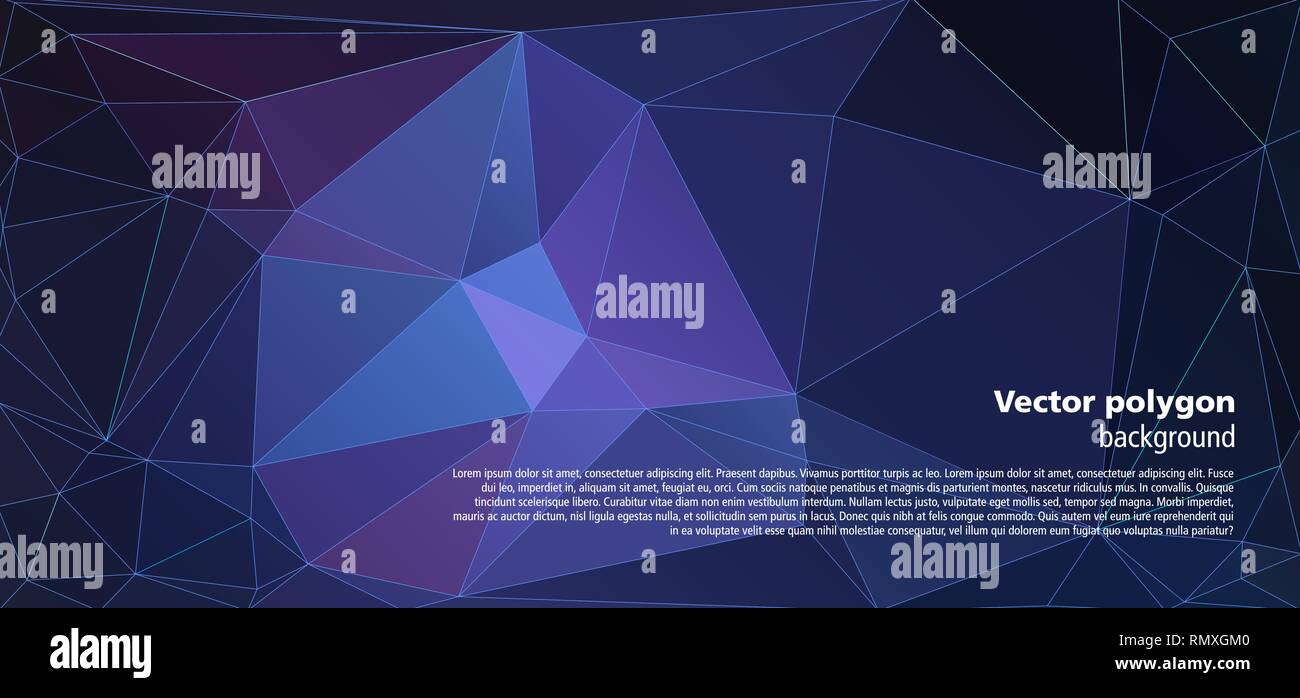 Polygon abstract vector background with lines in violet color Stock ...