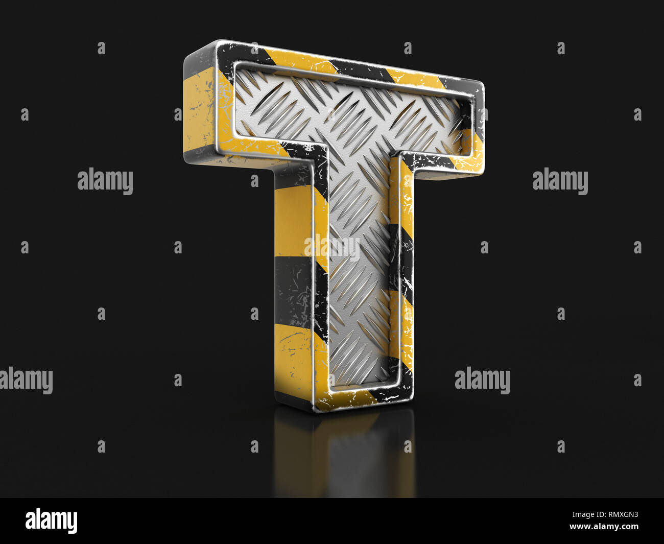 Yellow striped metallic font - letter. Image with clipping path Stock ...