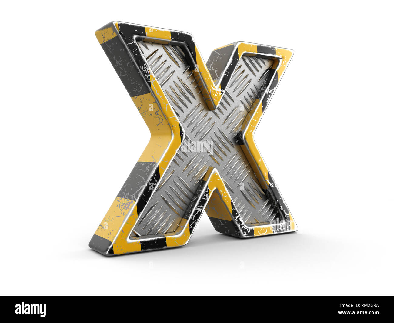 Yellow striped metallic font - letter. Image with clipping path Stock ...