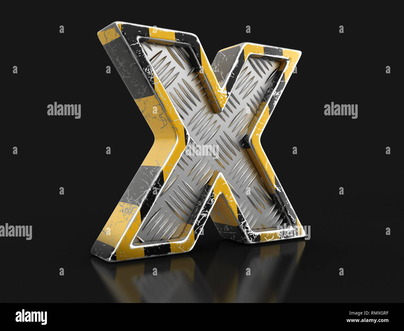 Yellow striped metallic font - letter. Image with clipping path Stock ...