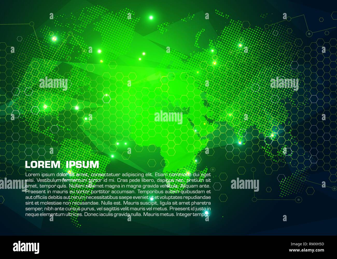 Vector abstract colorful background with dotted world map in green ...