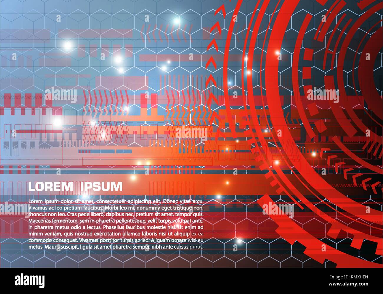 Vector hi-tech abstract colorful background in red color Stock Vector ...