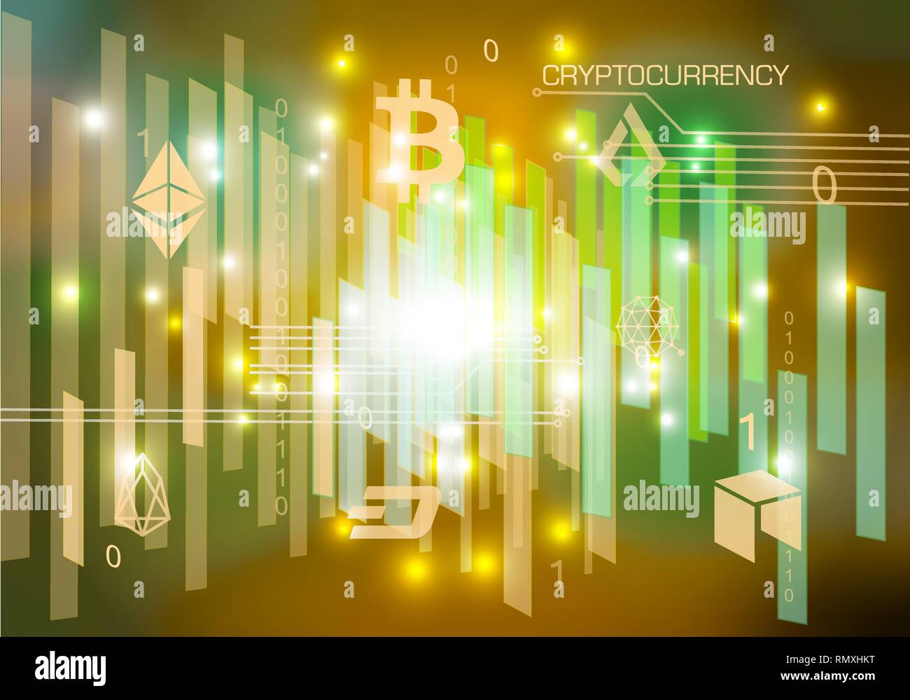 Vector cryptocurrency abstract background in gold color Stock Vector ...