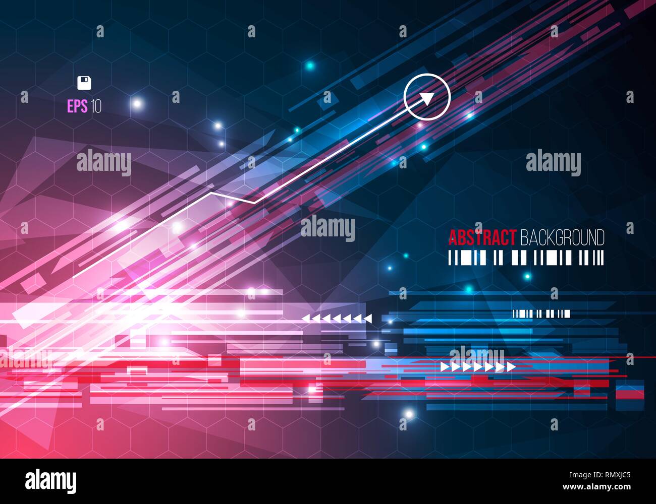 Vector abstract colorful background with hexagon and rectangle in ...