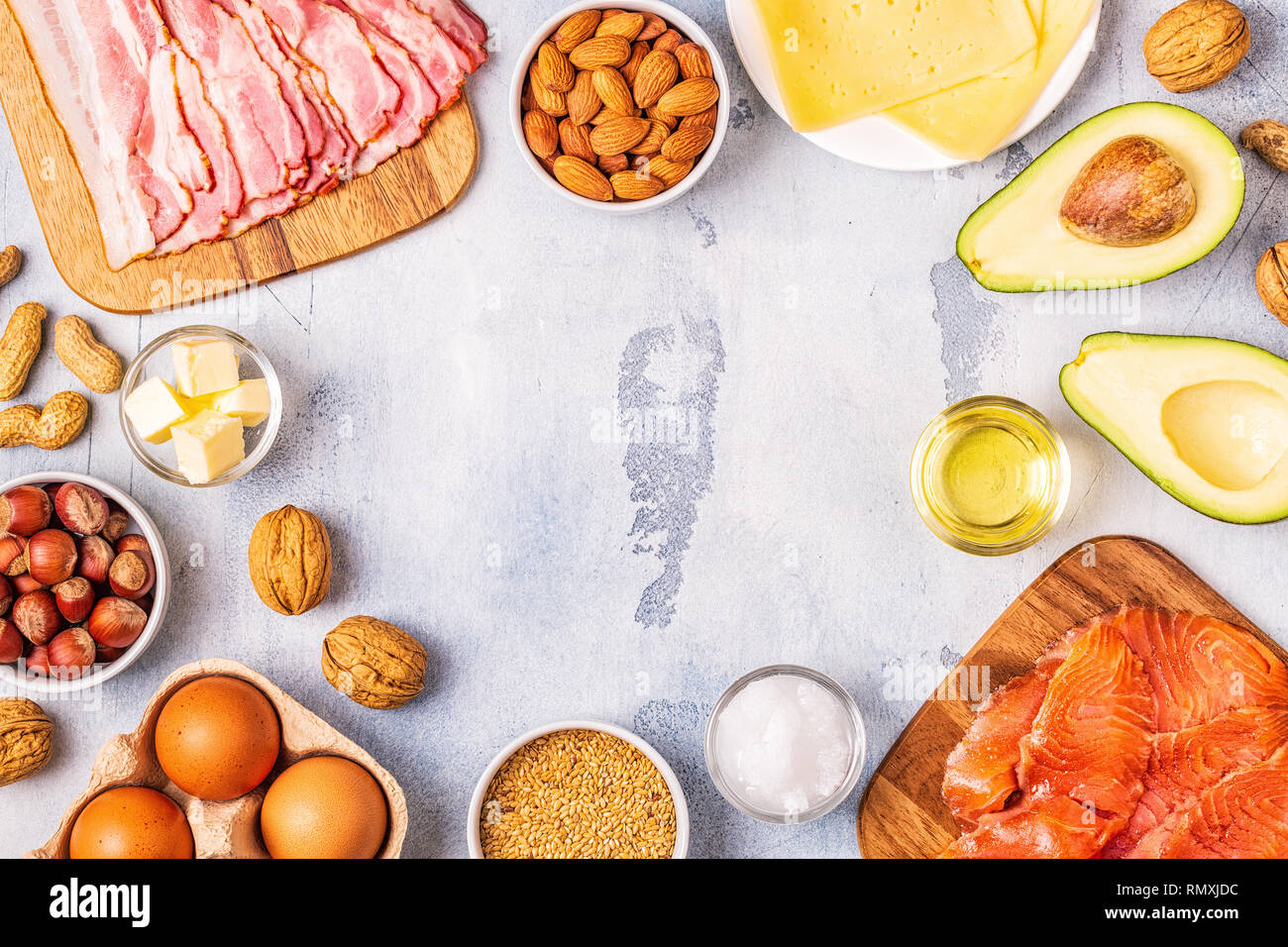 Keto, ketogenic diet, low carb, healthy food background, top view Stock ...