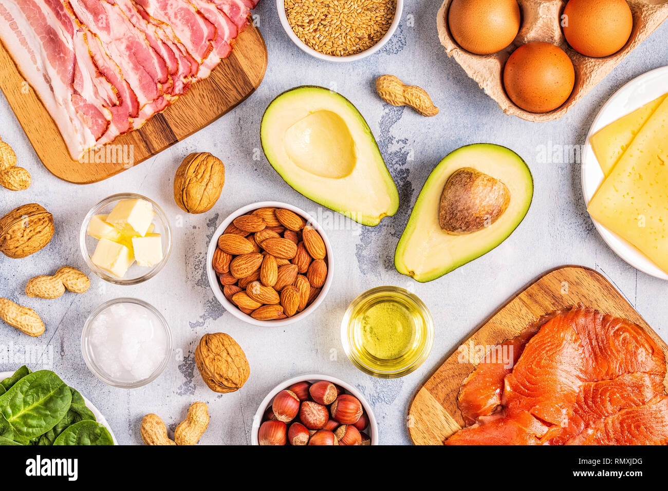 Keto, ketogenic diet, low carb, healthy food background, top view Stock ...