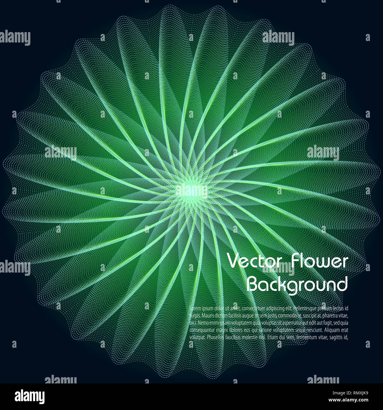 Vector Abstract Green And Blue Fractal Flower Background Stock Vector
