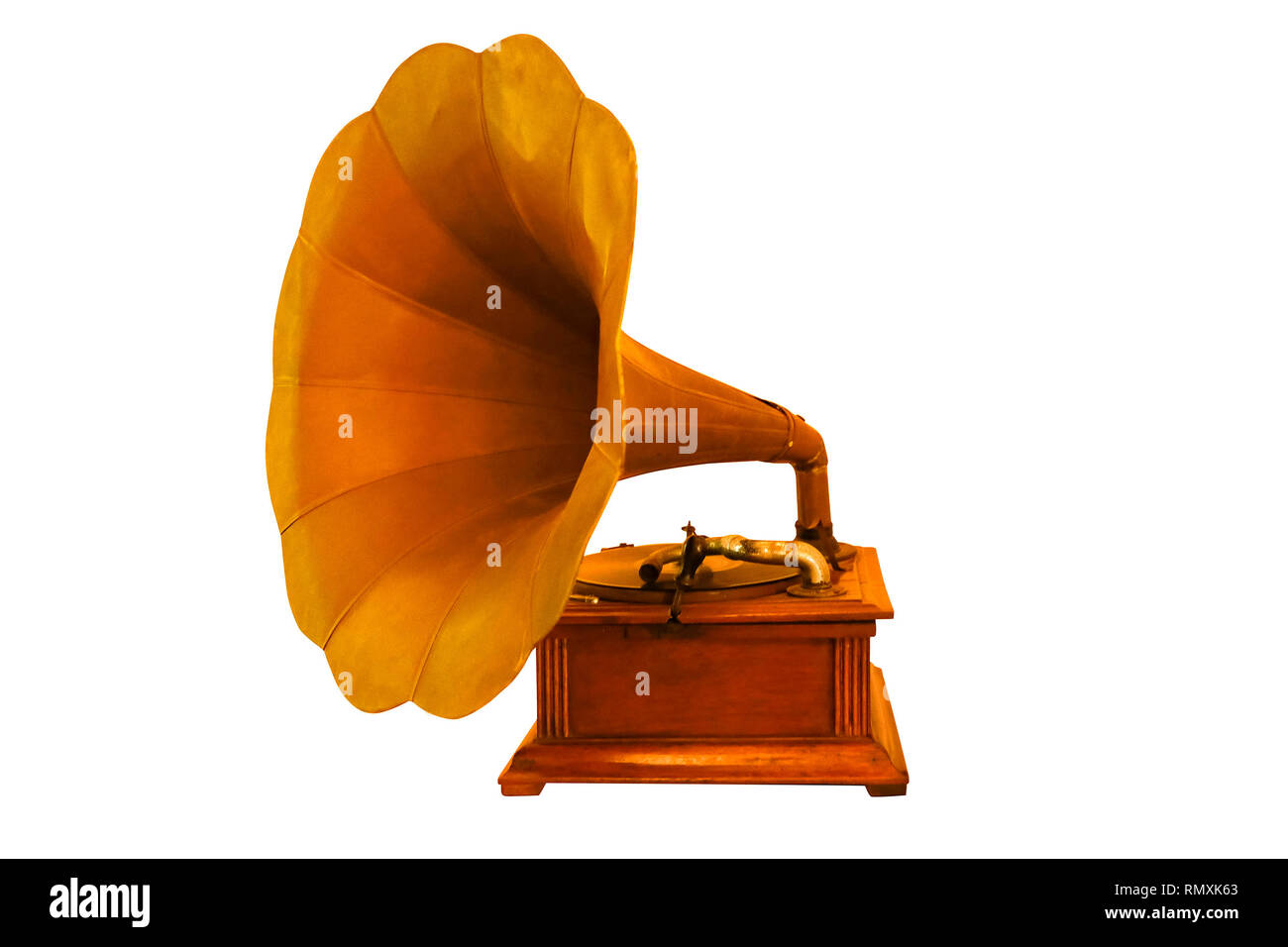 old classic gramophone,music box isolated white background Stock Photo ...