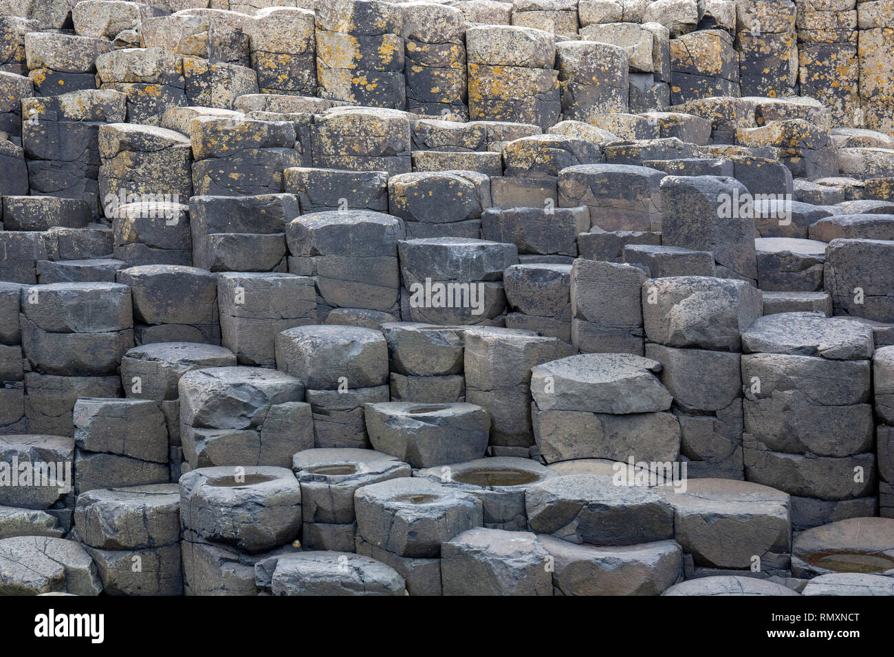 The nature hexagon stones at the beach called Giant's Causeway, the ...