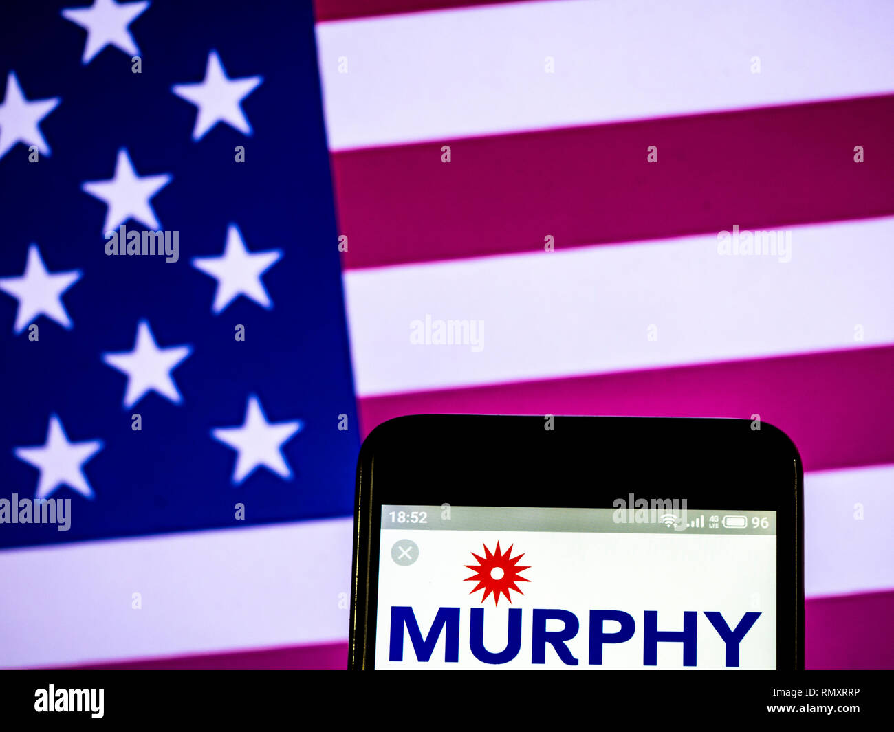 Murphy Oil Corporation logo seen displayed on a smart phone Stock Photo ...