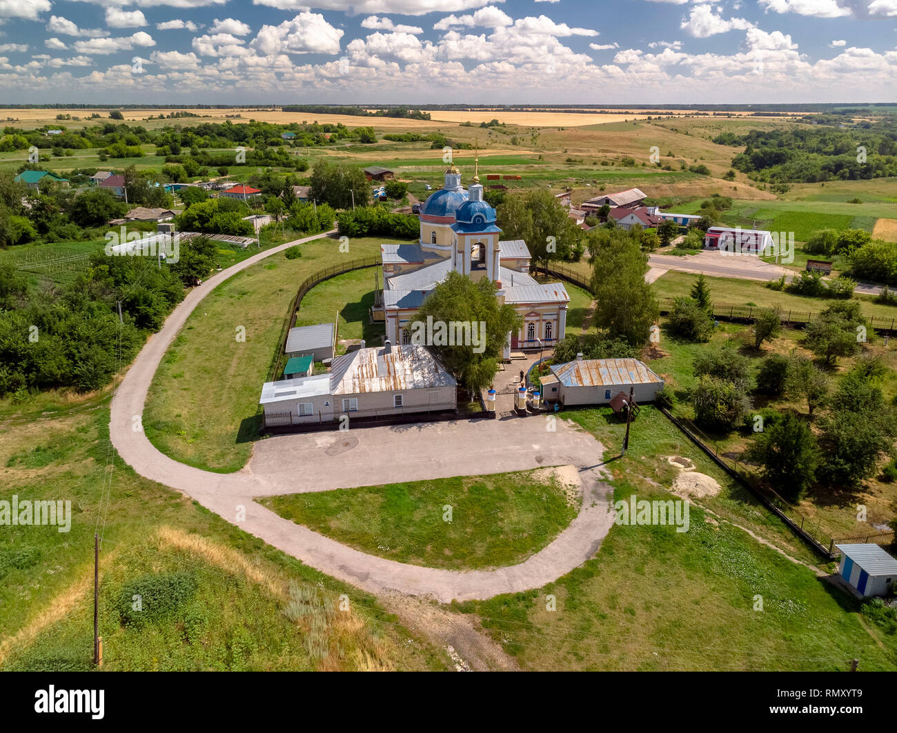Summer rural landscape with orthodox temple in Russia Stock Photo - Alamy