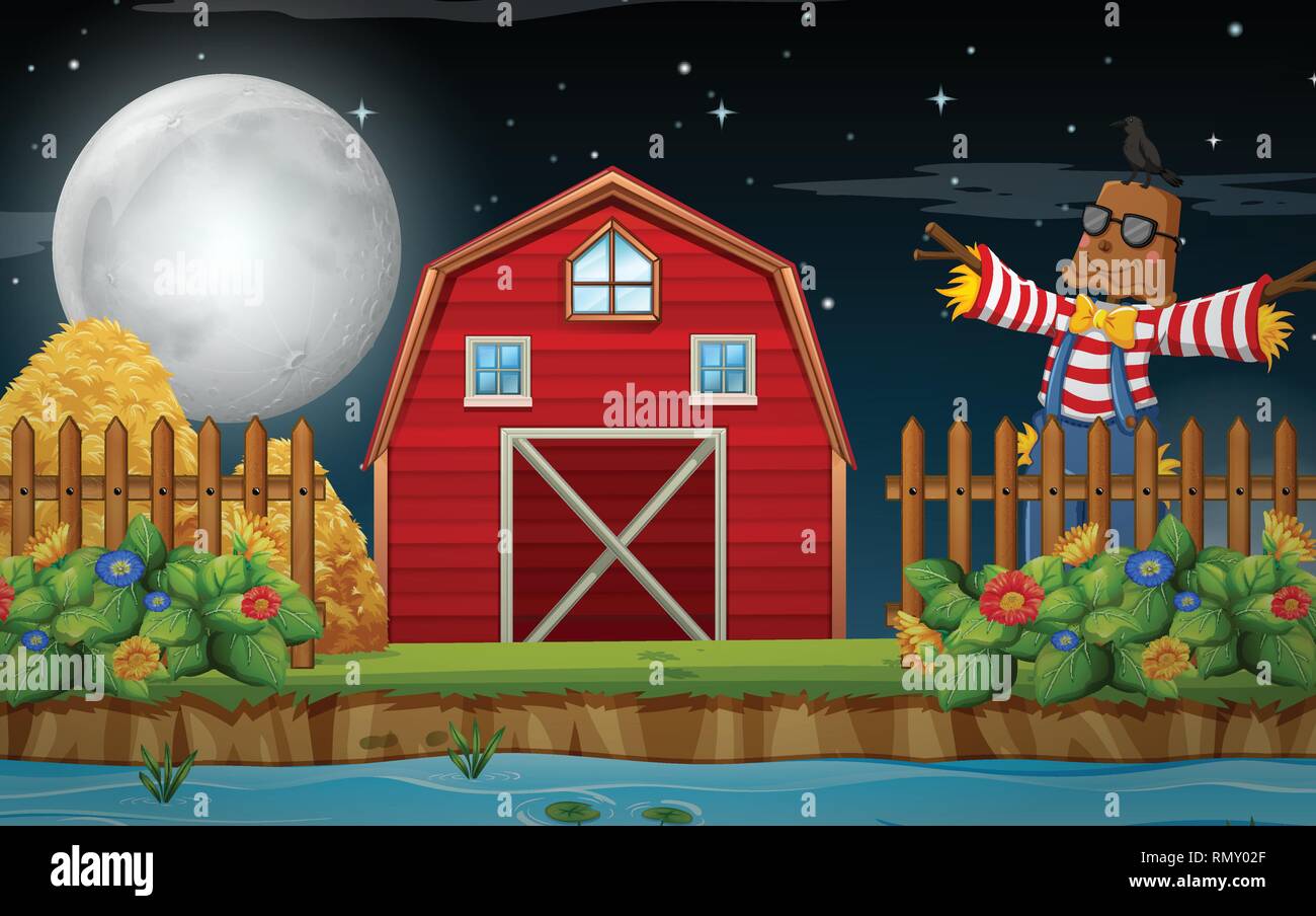 Rural night scene Stock Vector Images - Alamy