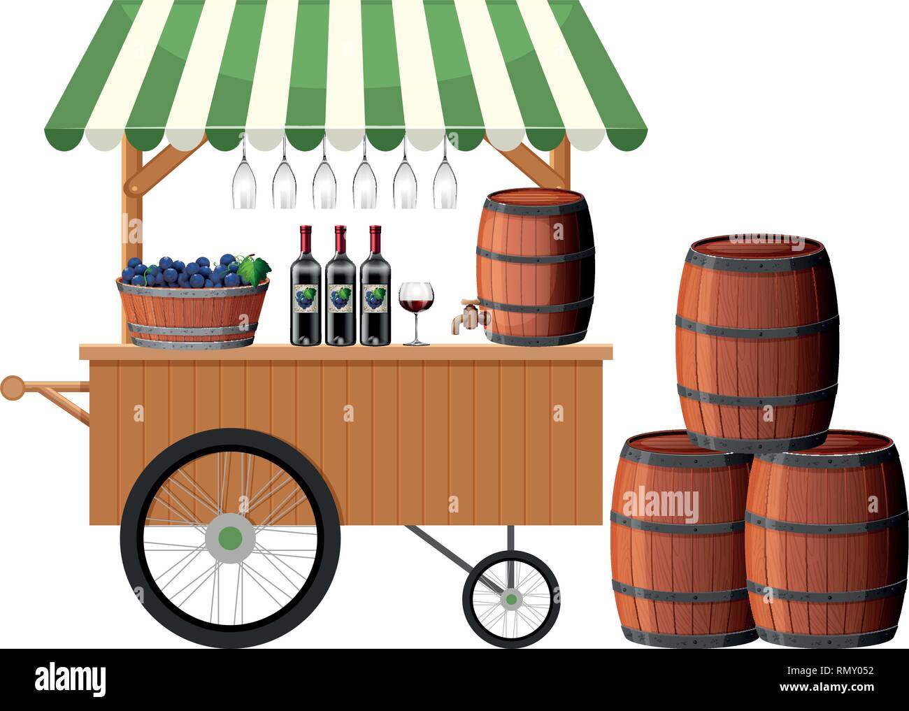 A wine shop stall illustration Stock Vector Image & Art - Alamy