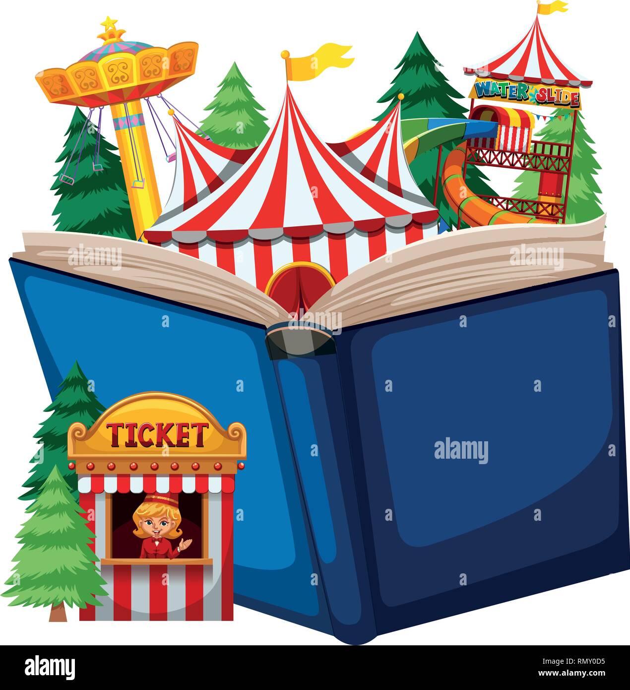 Open book circus theme illustration Stock Vector Image & Art - Alamy