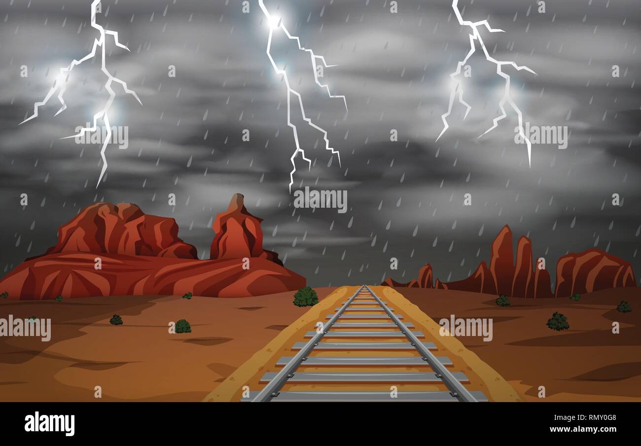 The wild west storm scene illustration Stock Vector Image & Art - Alamy