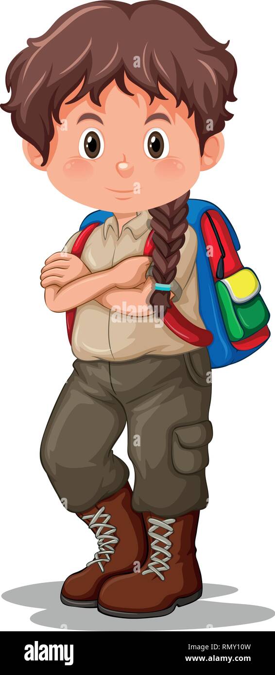 A brunette boy scout illustration Stock Vector Image & Art - Alamy