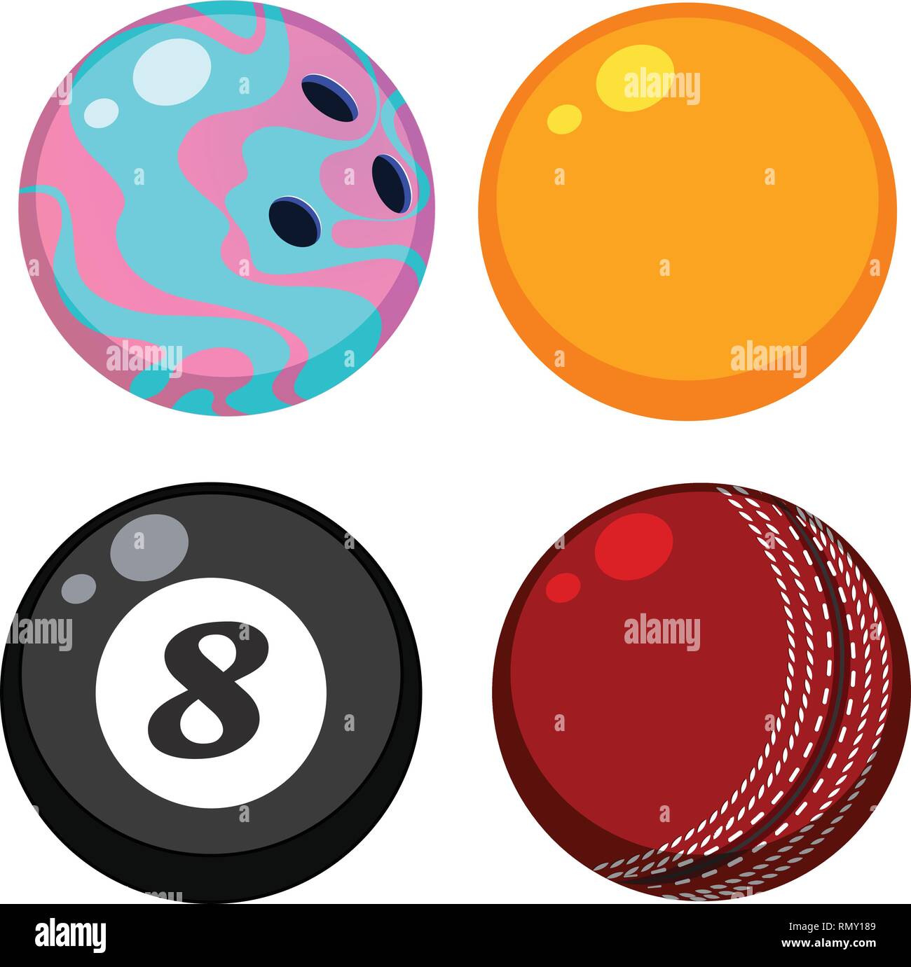 Set of different balls illustration Stock Vector Image & Art - Alamy