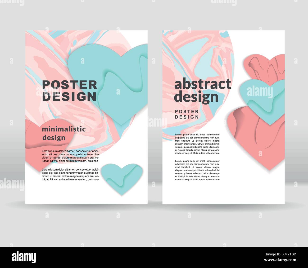 Abstract poster template. Paper hearts concept. It can be used for ...