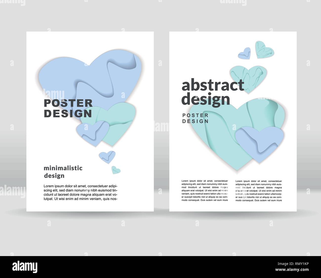 Abstract poster template. Paper hearts concept. It can be used for ...