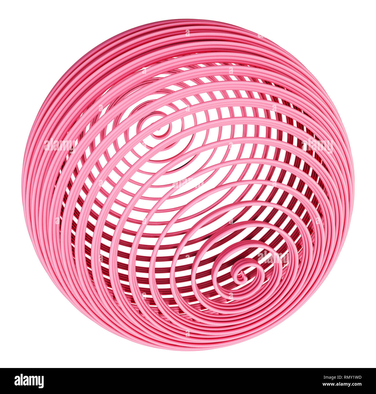 Abstract pink spiral sphere Stock Photo - Alamy