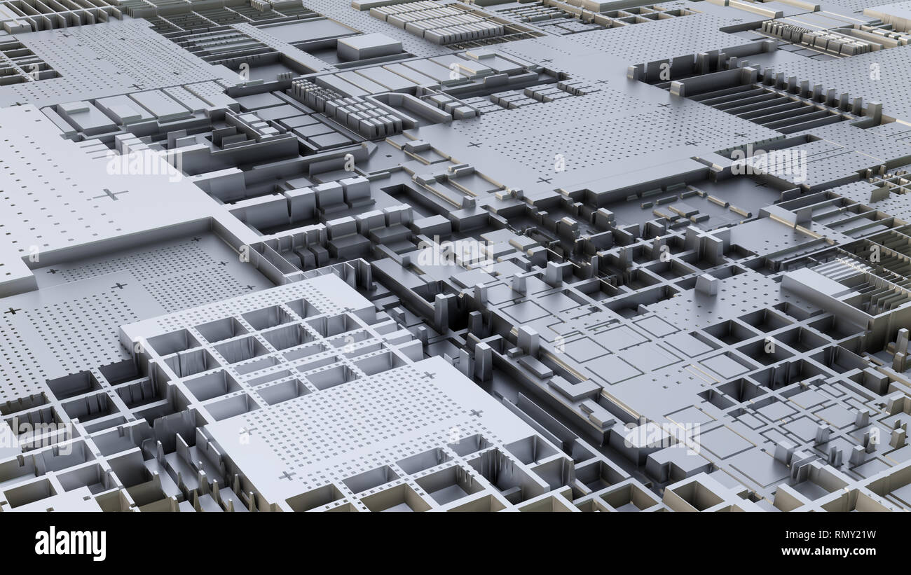 3d render Abstract Technology Background With Cubes Stock Photo - Alamy