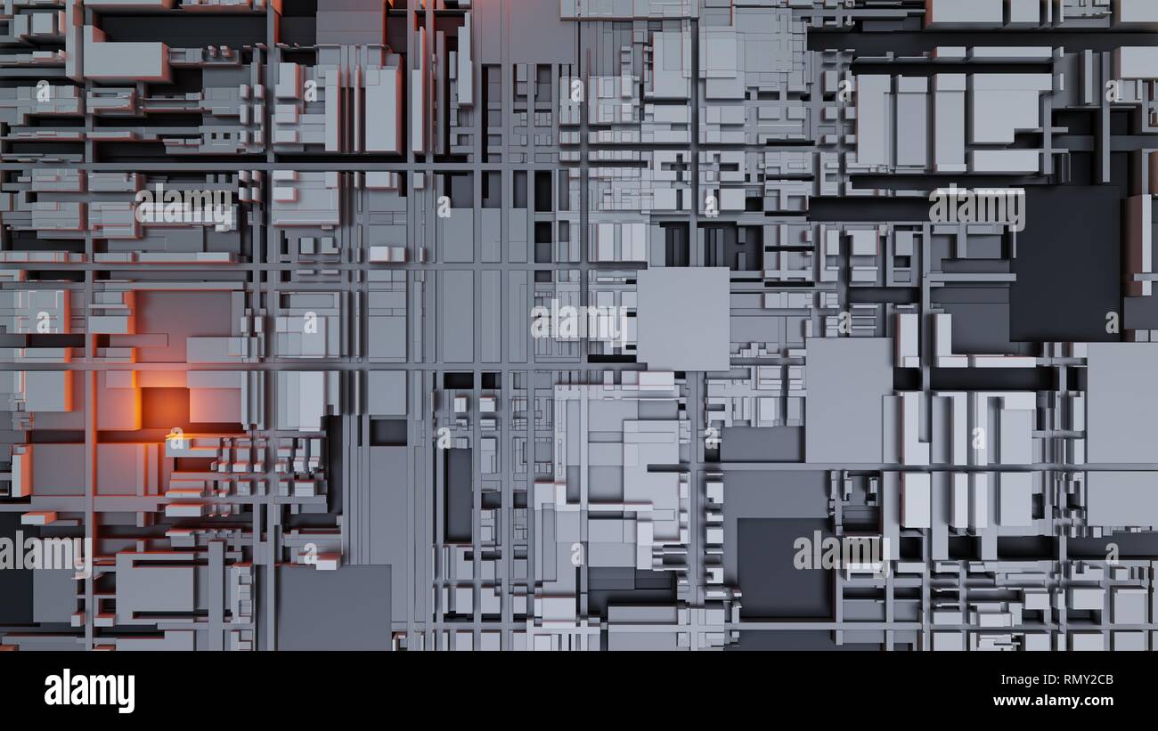 3d render Abstract Technology Background With Cubes Stock Photo - Alamy