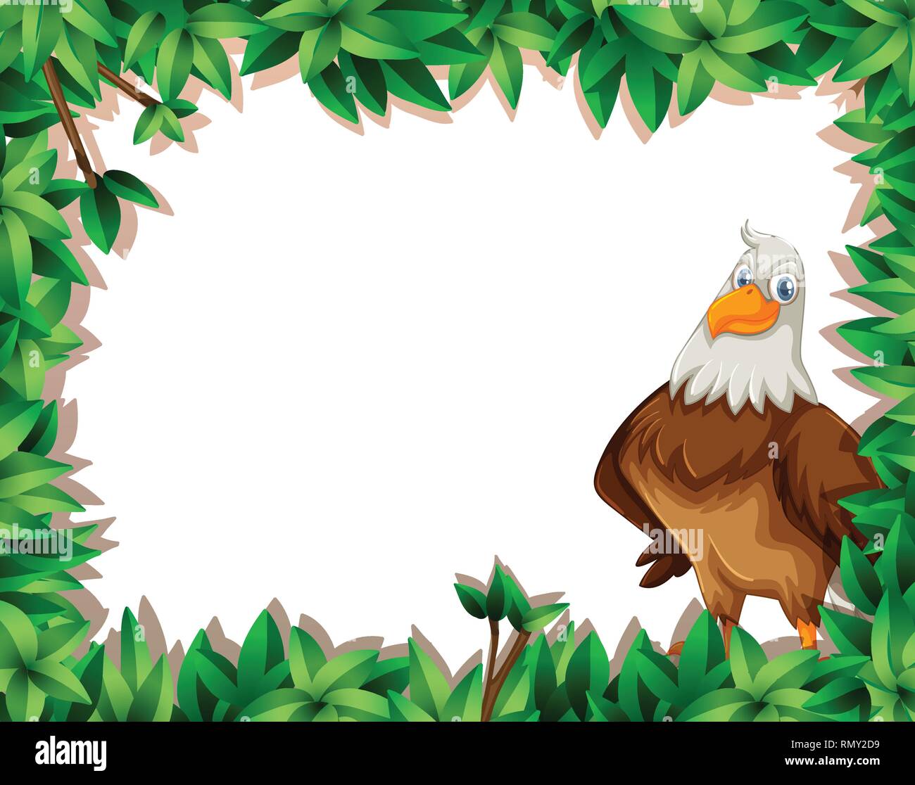 An eagle on nature frame illustration Stock Vector Image & Art - Alamy