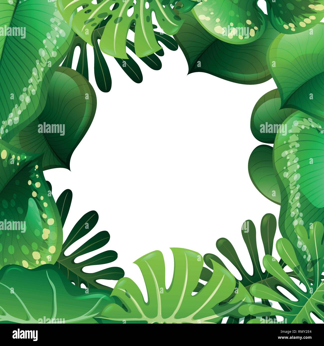 A green nature leaf border illustration Stock Vector Image & Art - Alamy