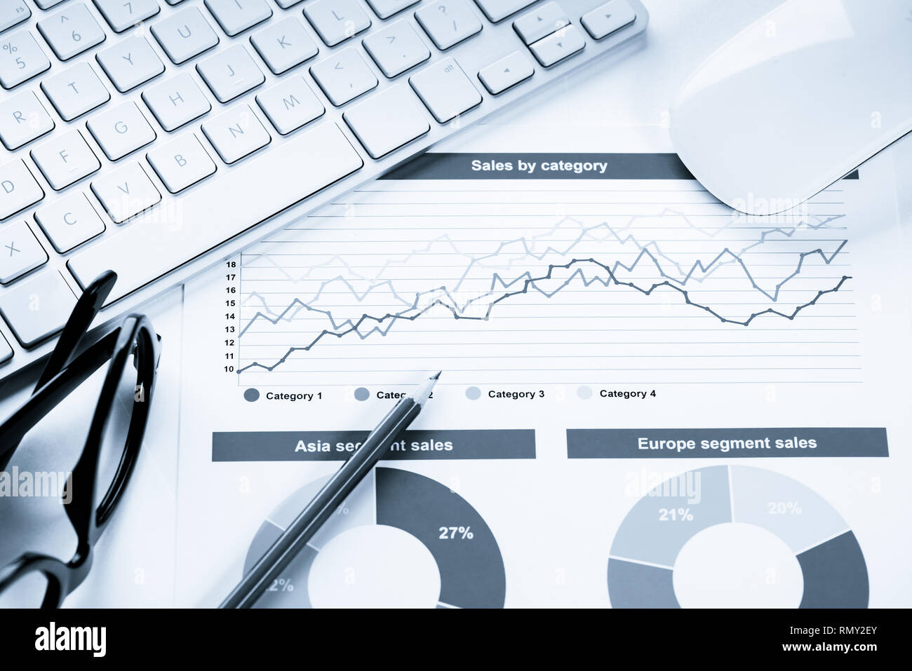 Preparing average sales report Stock Photo - Alamy