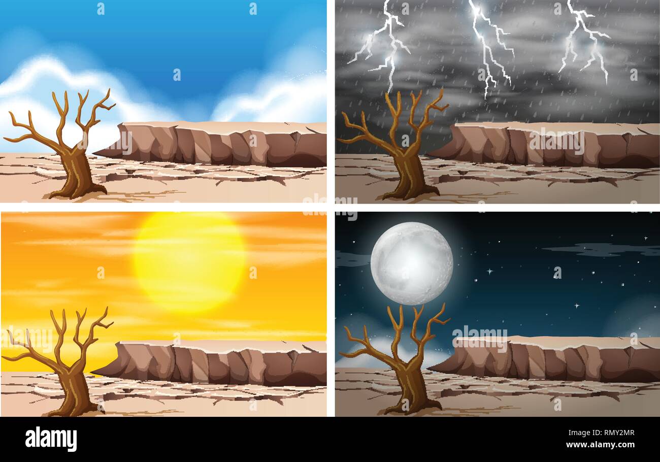 Set of dryland landscape illustration Stock Vector Image & Art - Alamy