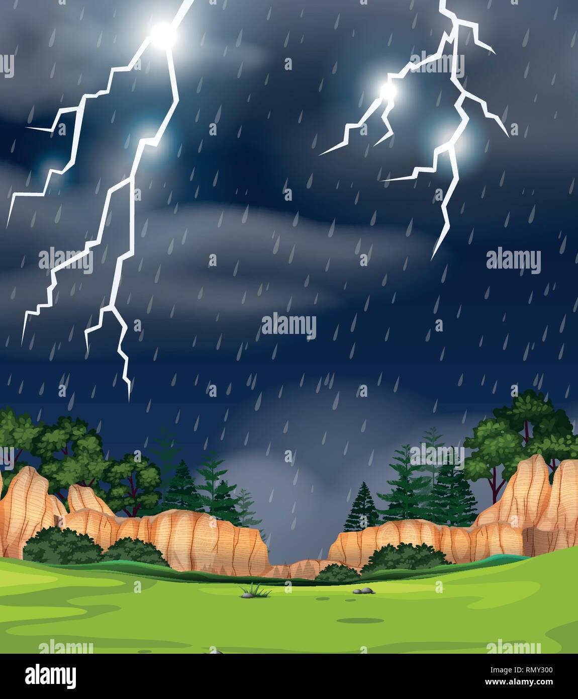 Cartoon Thunderstorm