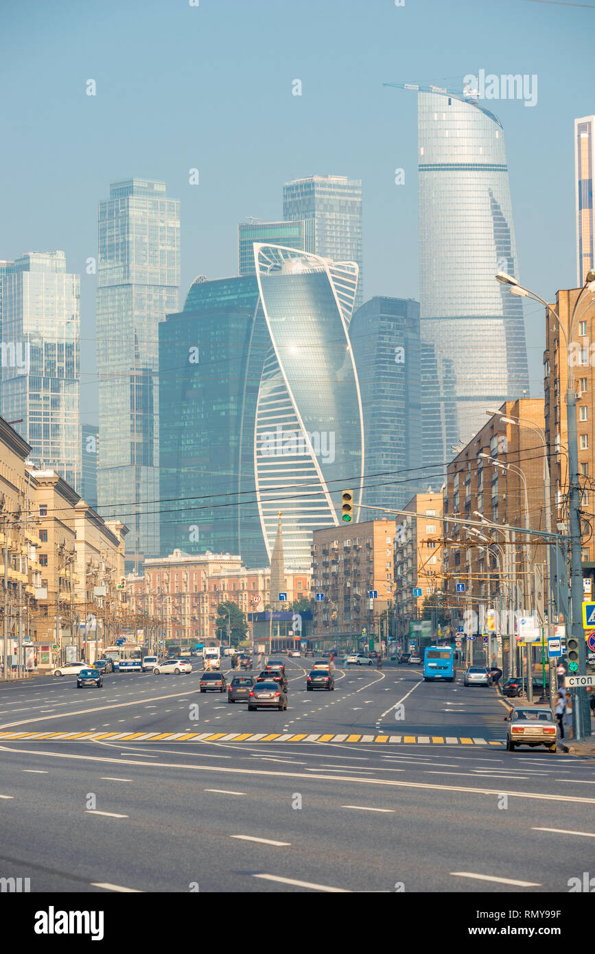 Car view new moscow city hi-res stock photography and images - Alamy